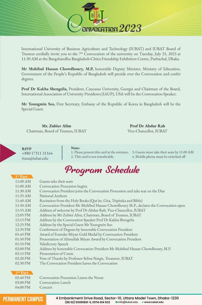 7th Convocation 2023 – IUBAT